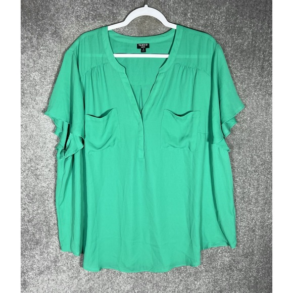 torrid | Tops | Torrid Harper Top Womens Size 4x Green Semisheer ...